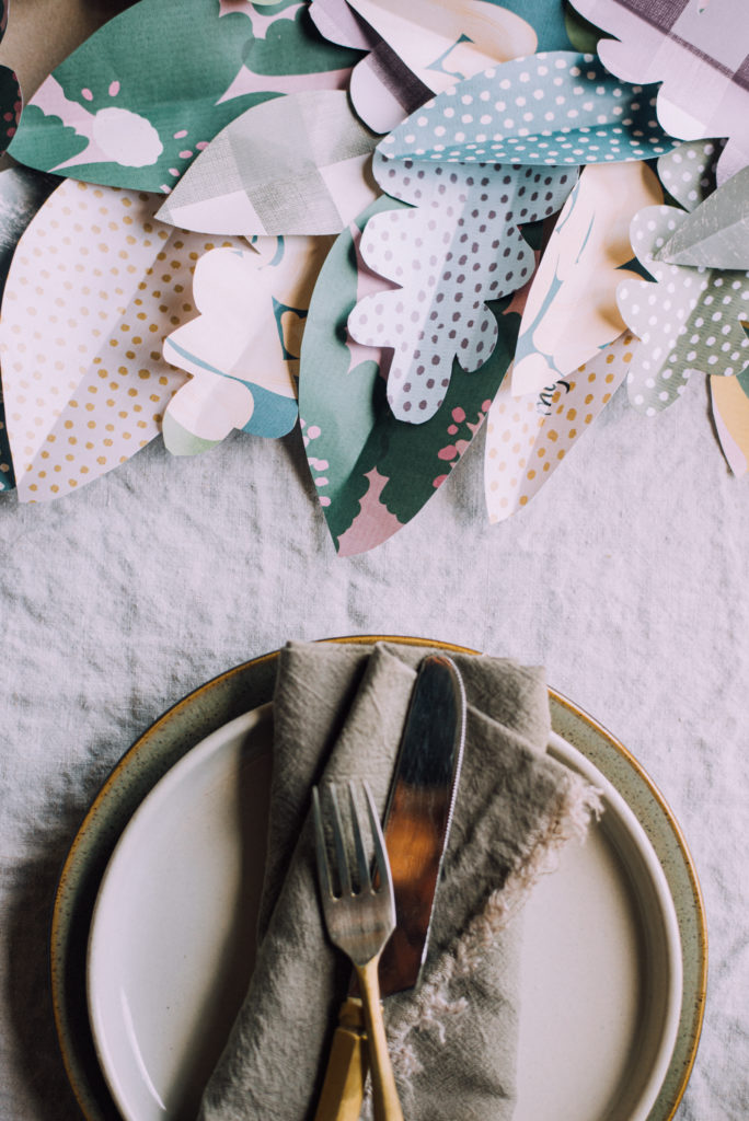 DIY Paper Leaf Thanksgiving Runner - Casey Wiegand of The Wiegands