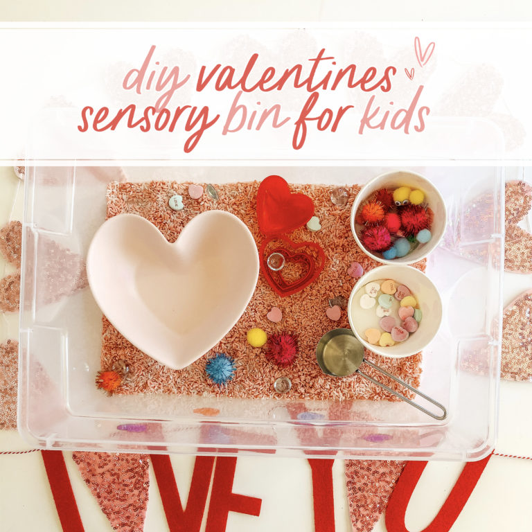 DIY Valentines Sensory Bin For Kids - Casey Wiegand of The Wiegands